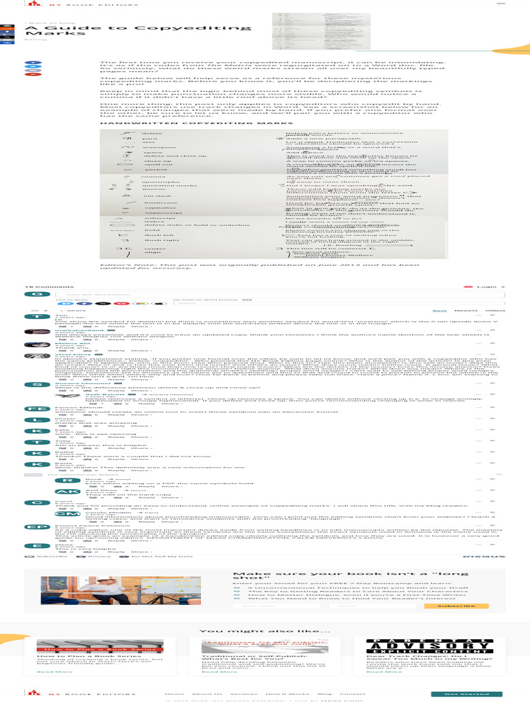 A Guide To Copyediting Marks NY Book Editors | PDF | Copy Editing | Written Communication