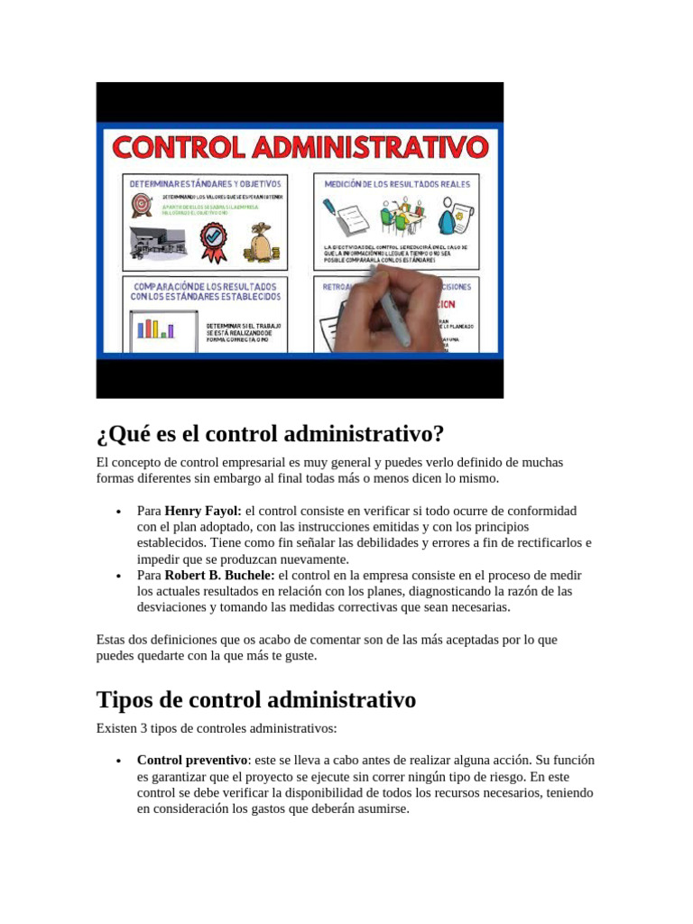 Control Administrativo: Tipos y Etapas | PDF | Business | Calidad ...
