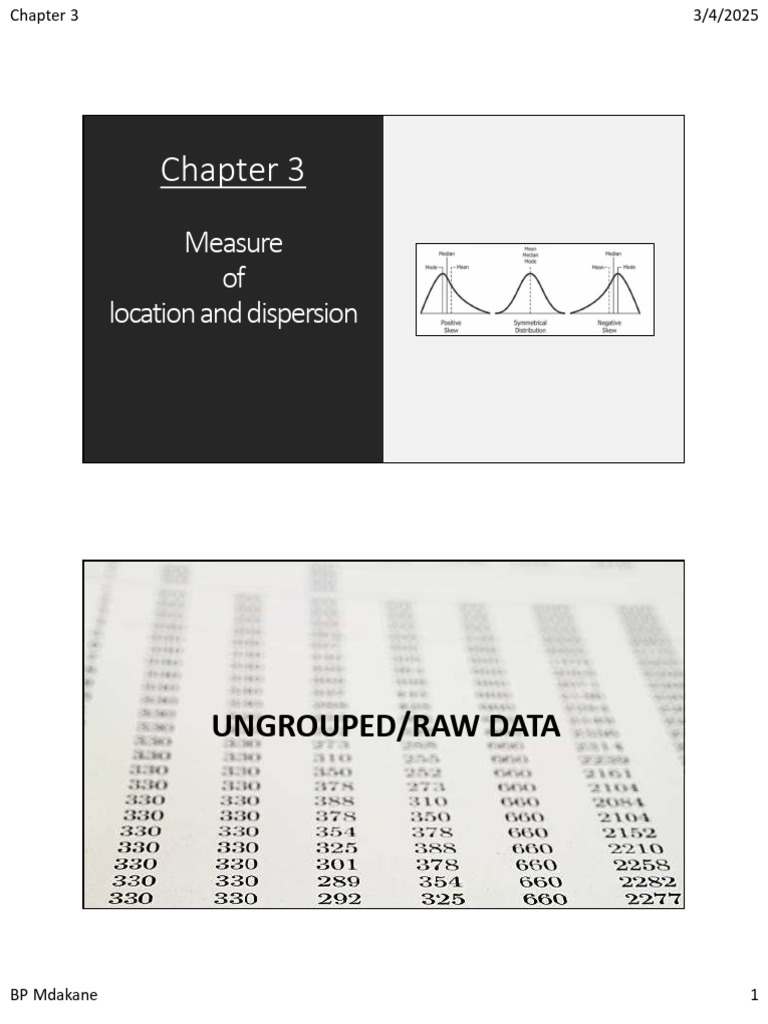 Measures of Location and Dispersion | PDF | Coefficient Of Variation ...