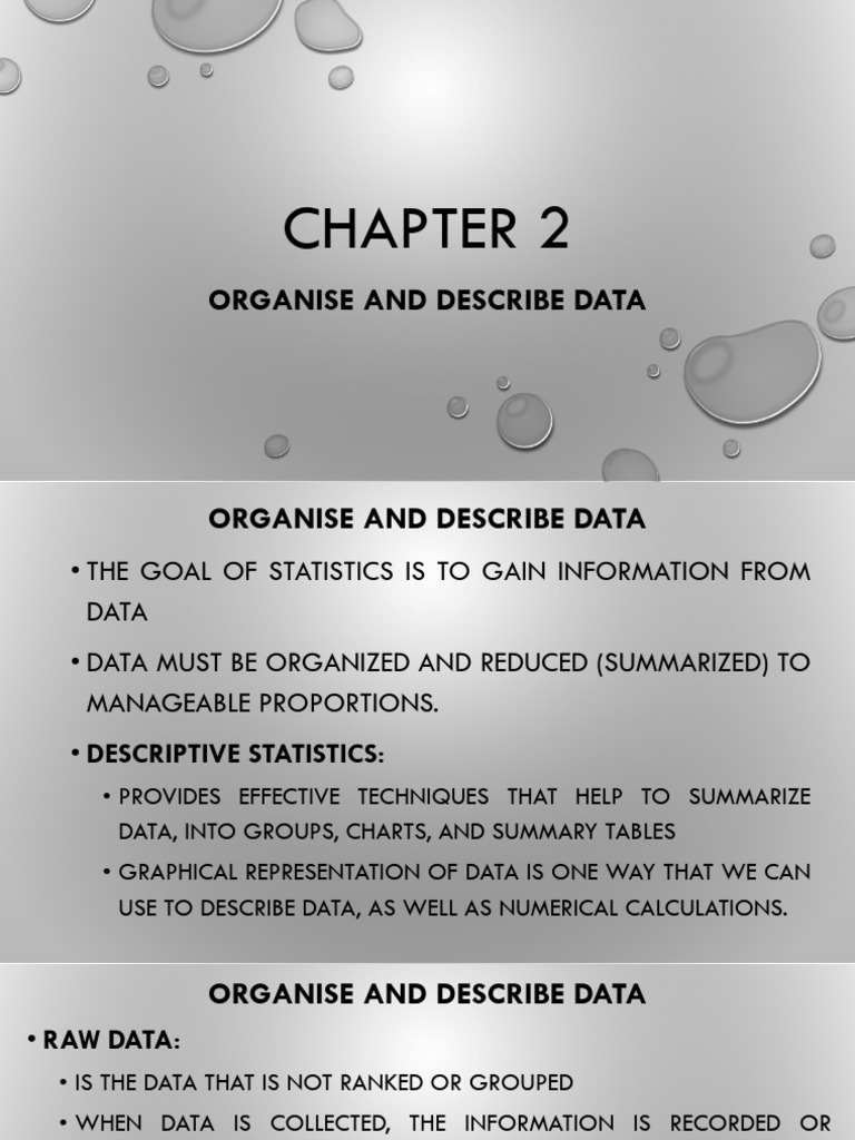 Chapter 2_Organise and describe data - Copy | PDF | Histogram | Chart