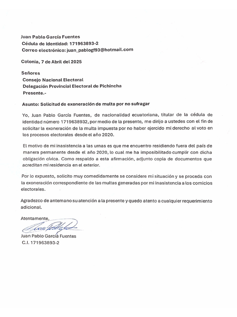 Carta CNE | PDF