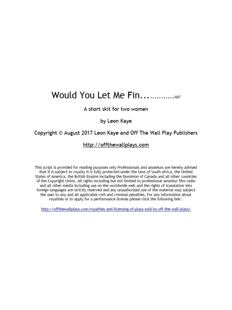 Would You Let Me Finish | PDF