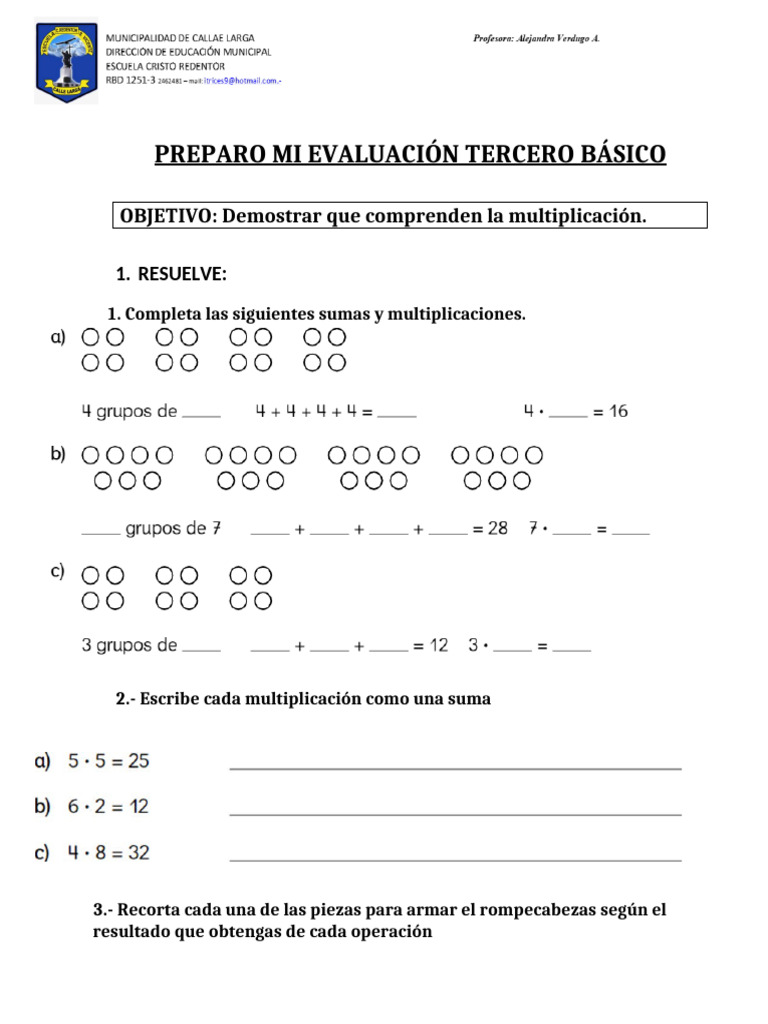 Guía-Aprendizaje Matemática 2025 | PDF