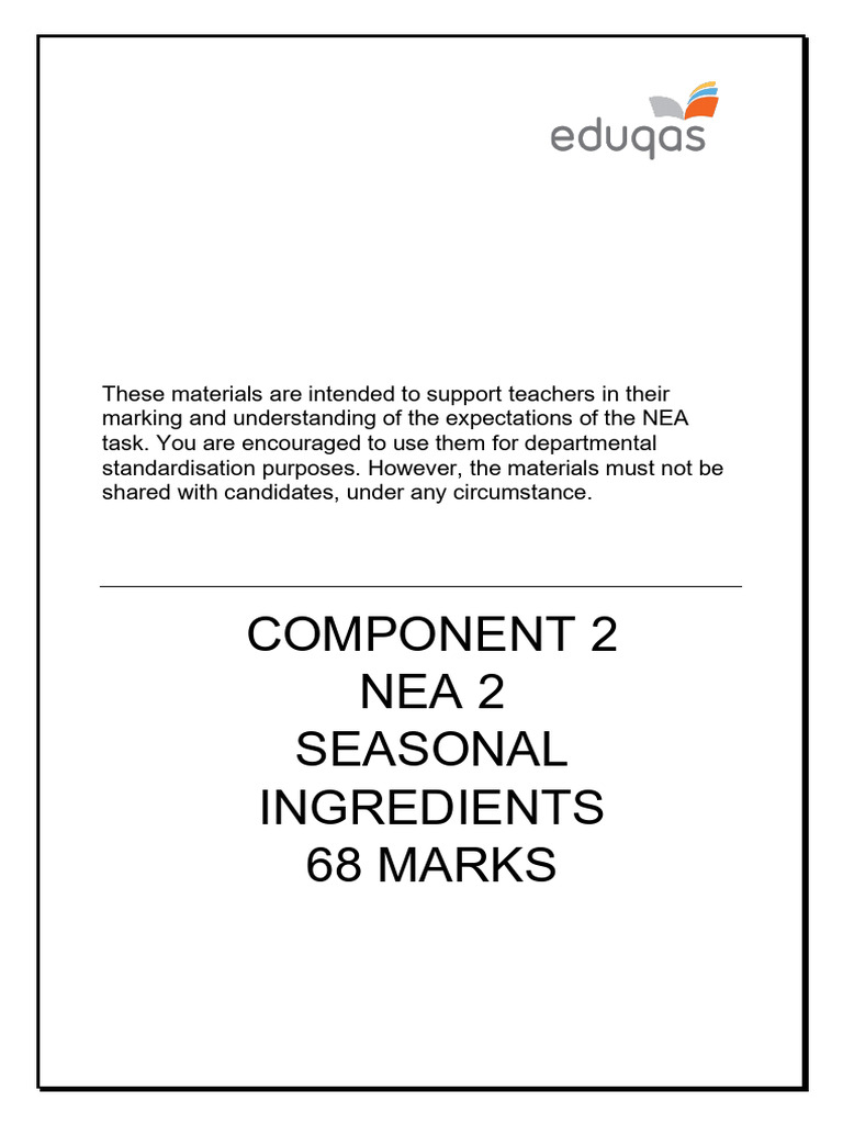 Nea 2 2023 Seasonal 68 Marks | PDF | Menu | Foods
