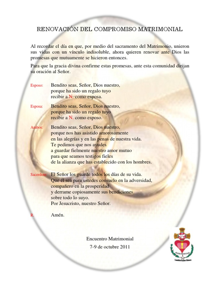 Renovación Del Compromiso Matrimonial | PDF