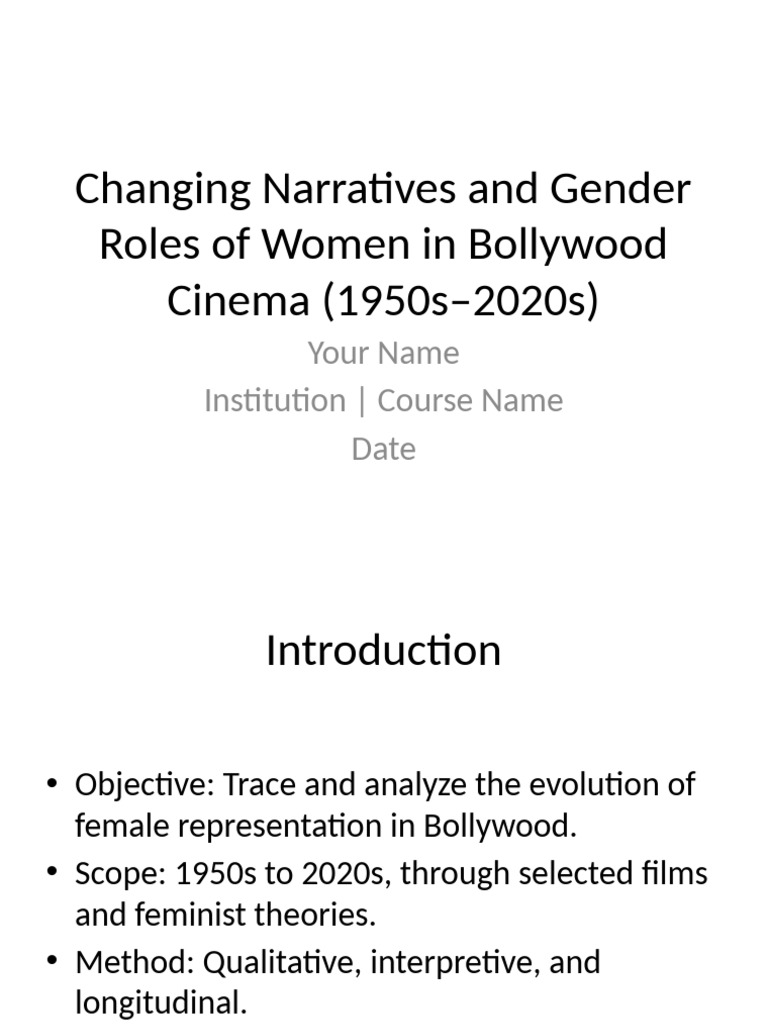 Gender Roles in Bollywood Presentation | PDF | Gender Role | Gender