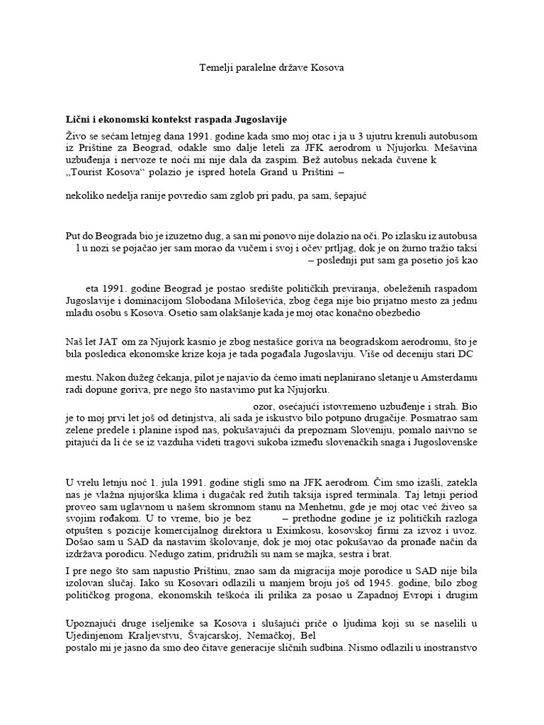 Besnik Pula - Temelji Paralelne Države Kosova | PDF