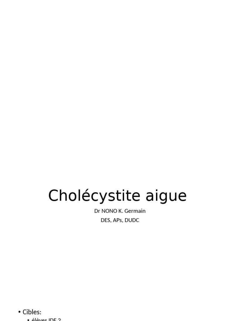 14- Cholécystite | PDF | Vésicule biliaire | Bile