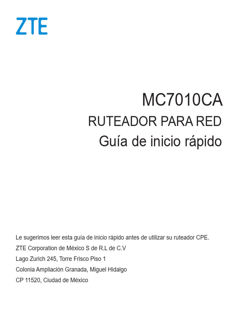 4 MC7010CA Guia de Inicio Rapido V1.0 de SMZ 2410 Update 03011 | PDF ...