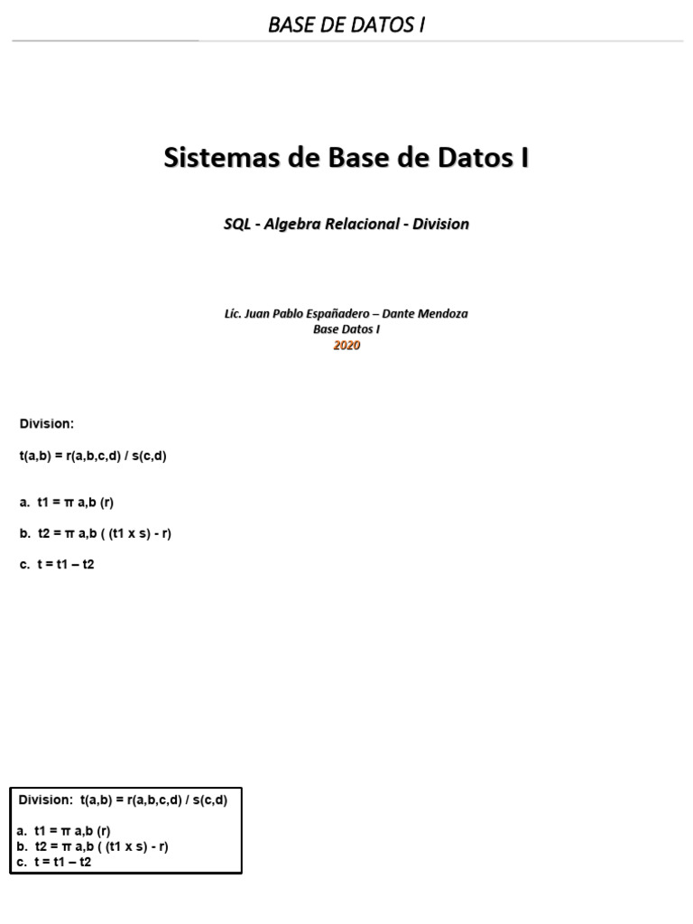 Clase 12 - Ej AR SQL Division | PDF | Databases