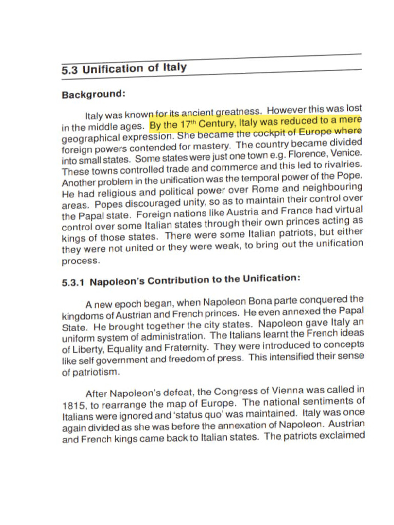 Italian Unification: Key Figures and Events | PDF | Otto Von Bismarck ...