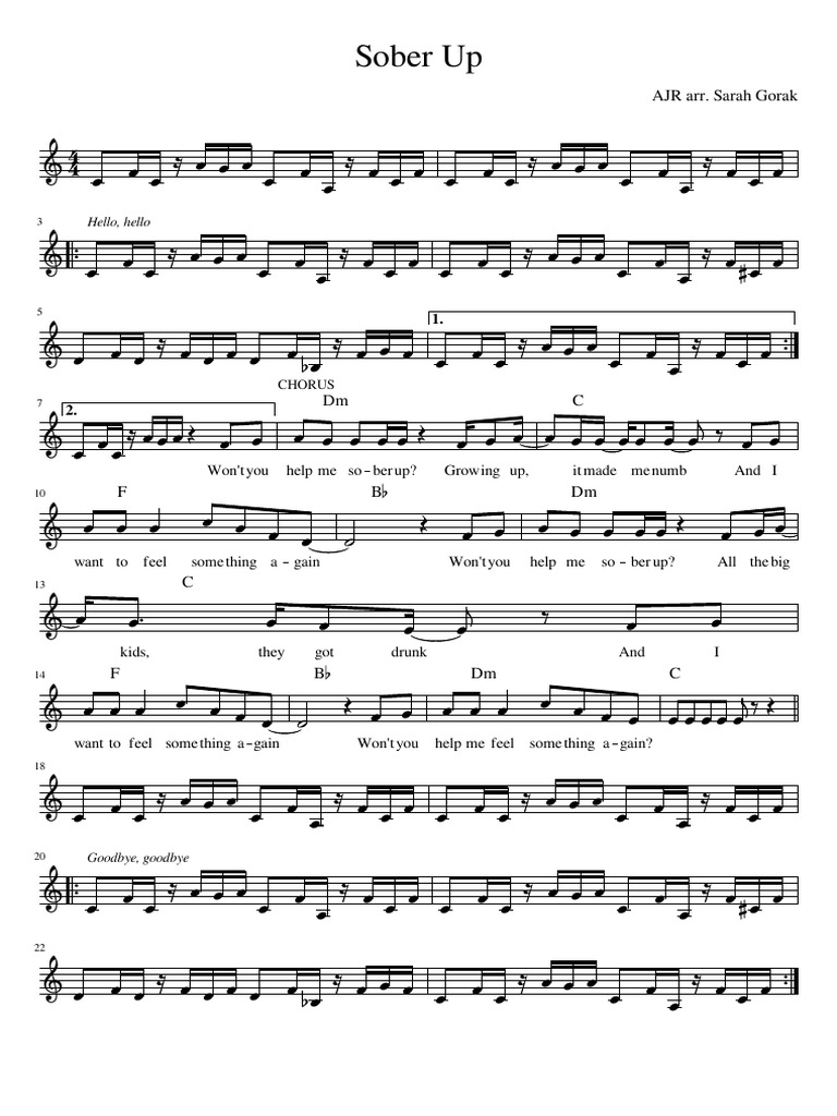 Sober Up For Violin | PDF