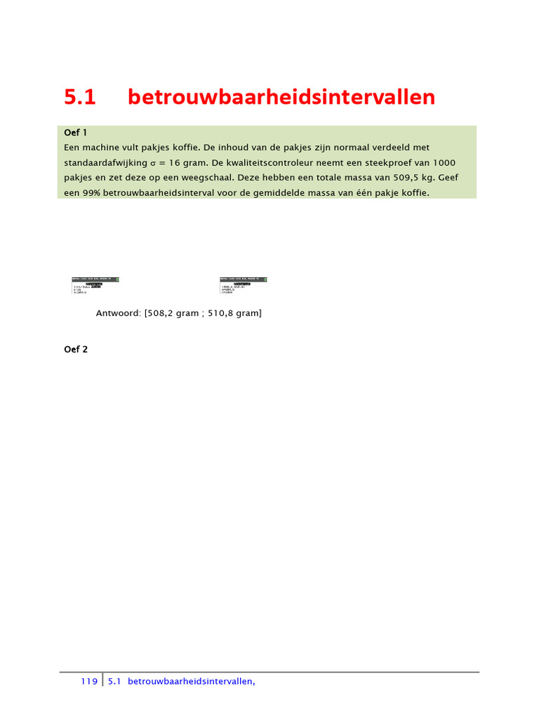 VBTL 6 Statistiek Gevorderde Wiskunde Oplossingen H5 | PDF