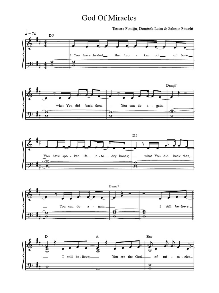 God of Miracles (ICF Worship) Lead Sheet (Mel) | PDF