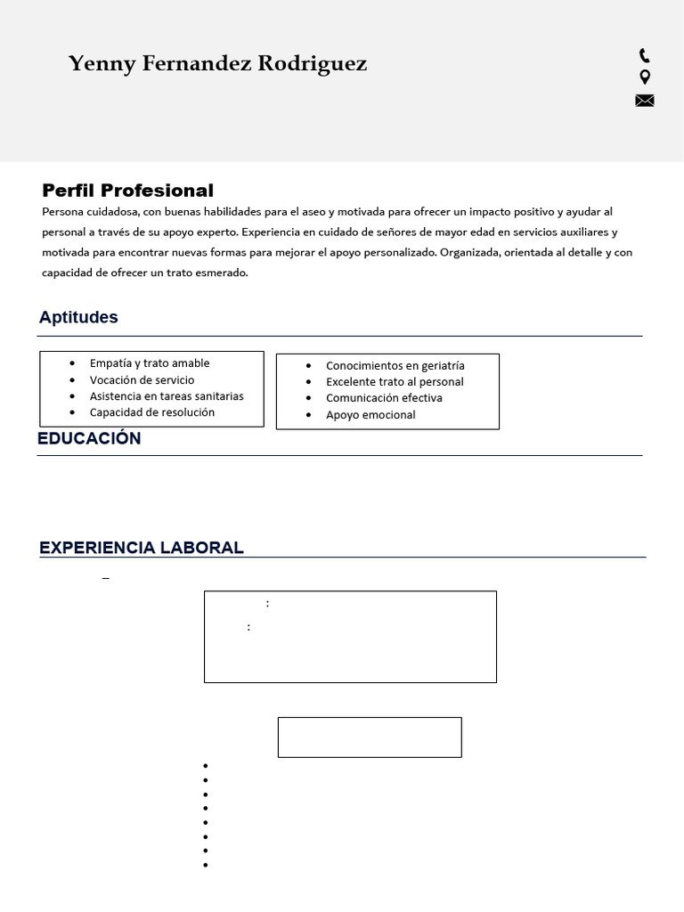 Yenny Fernández: Cuidadora Geriátrica | PDF