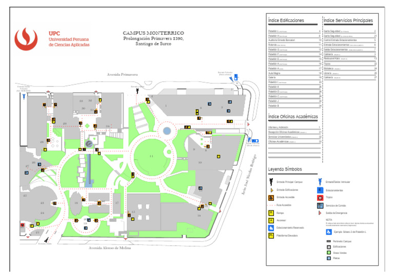 Campus Upc Monterrico - Mapa Accesibilidad | PDF