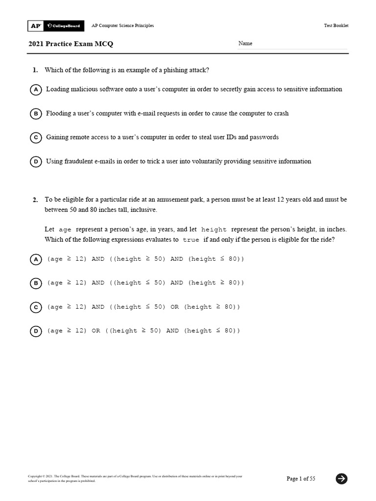 2021_MC_Practice_Exam.pdf (1) | PDF | Computer Network | World Wide Web