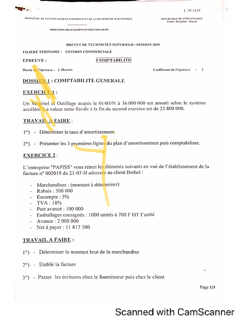 Sujet Bts Compta | PDF