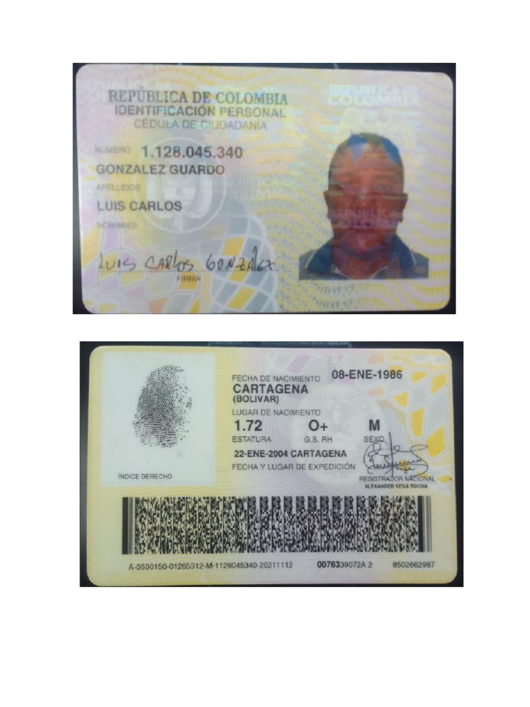 cedula luis carlos | PDF
