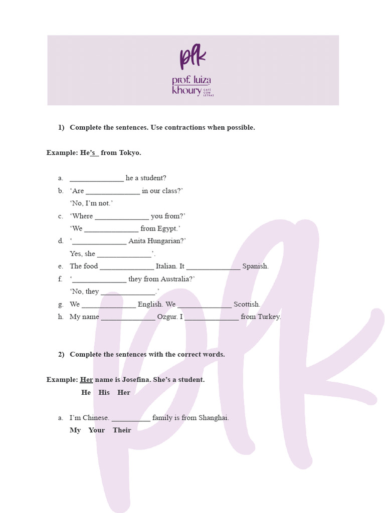 Elementary Unit 1 - Unit 2 | PDF | Linguistics