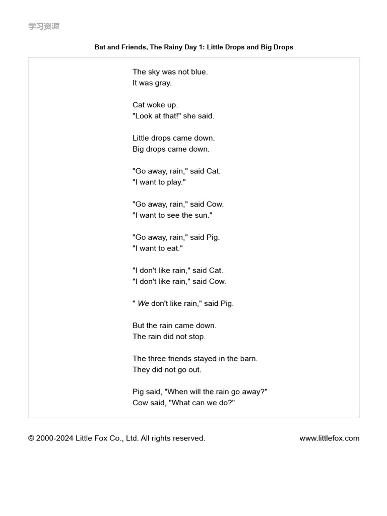 4.bat and Friends, The Rainy Day 1 - Little Drops and Big Drops ...