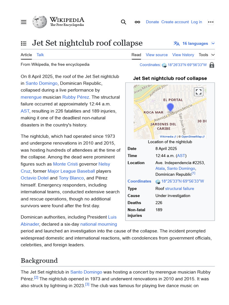 Jet Set Nightclub Roof Collapse... | PDF