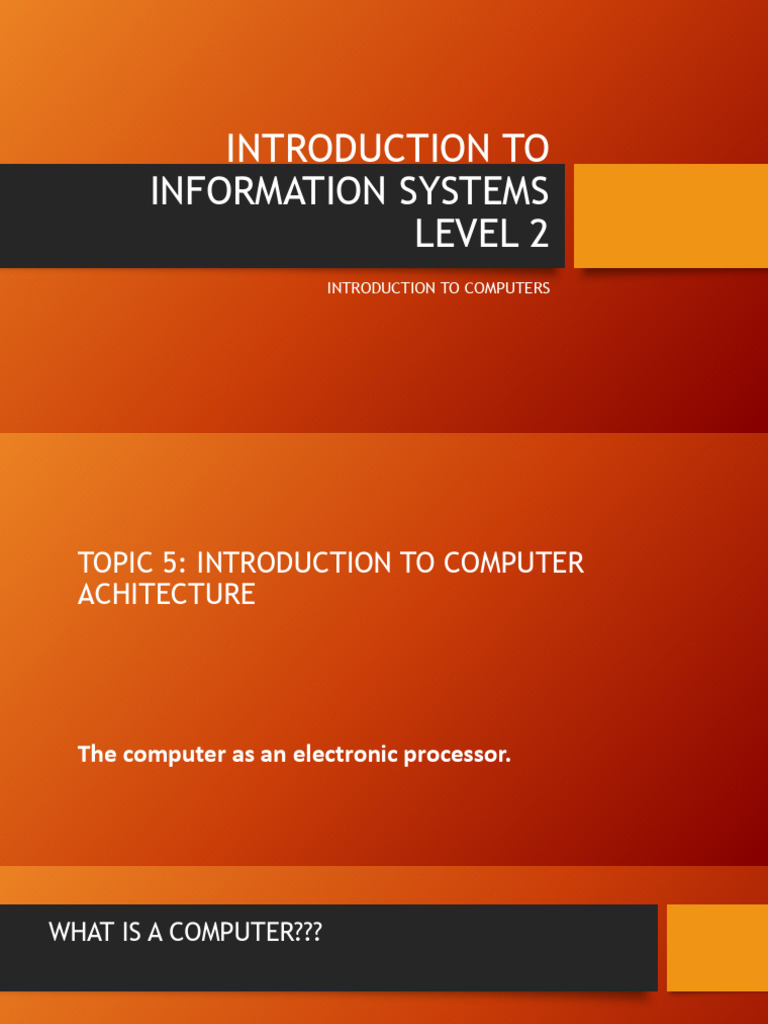 INTRODUCTION TO INFORMATION SYSTEMS LEVEL 2 (Recovered) | PDF | Central ...