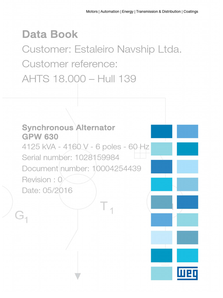 WEG - GPW 630 - Data Book | PDF | Electric Generator | Machines
