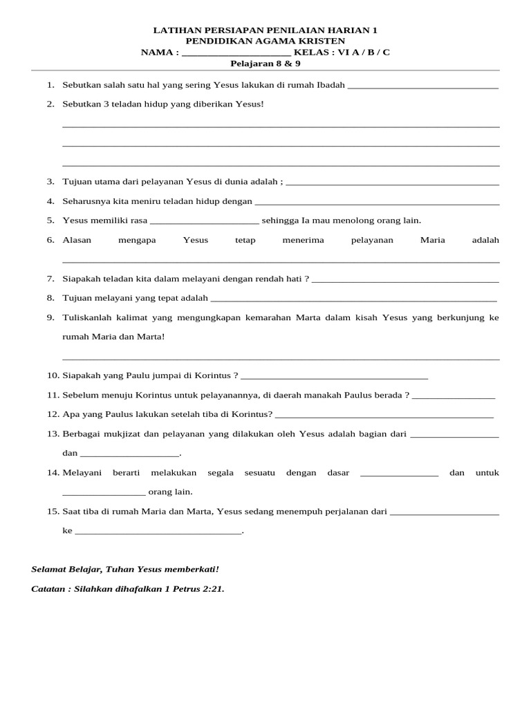 Latihan Ph1 - Kelas 6 | PDF