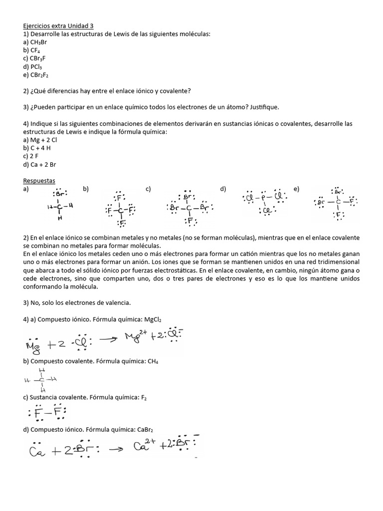 Ejercicios Extra Unidad 3 | PDF