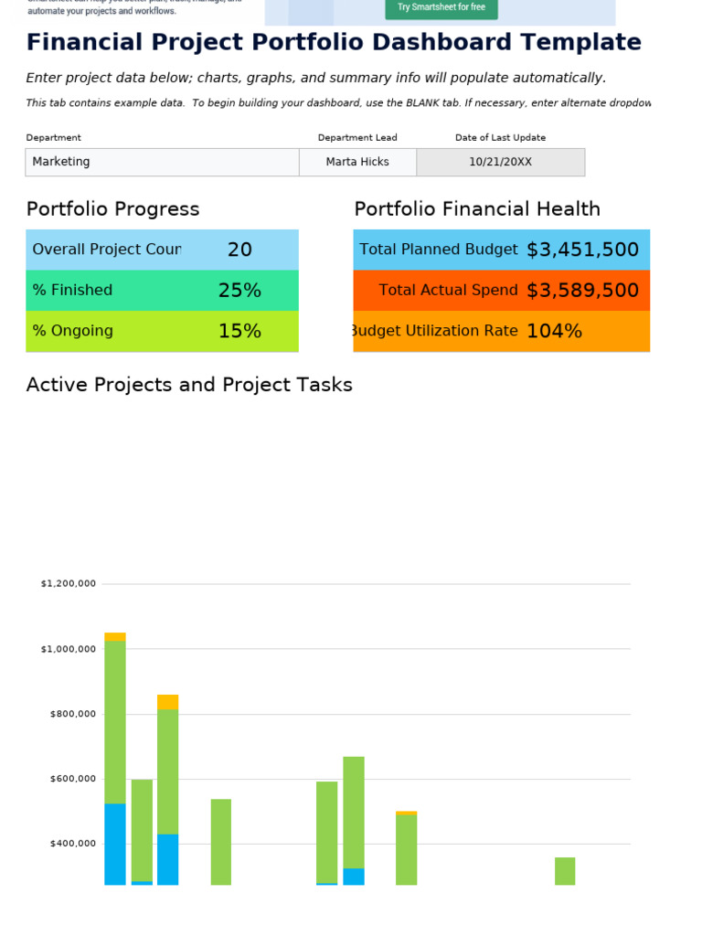IC Financial Project Portfolio Dashboard Template 12221 | PDF | Computing