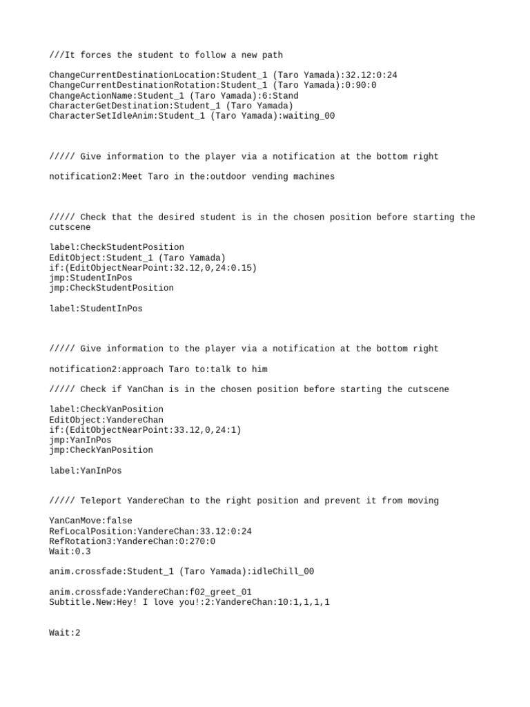 ConfessToSenpai Talk Cutscene Tutorial | PDF