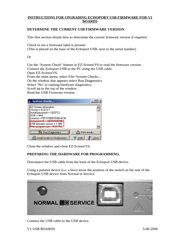 Upgrading Echoport USB Firmware V1 Boards 6-09-06 | PDF
