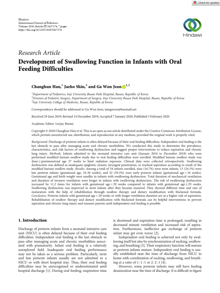 International Journal of Pediatrics - 2020 - Han - Development of ...