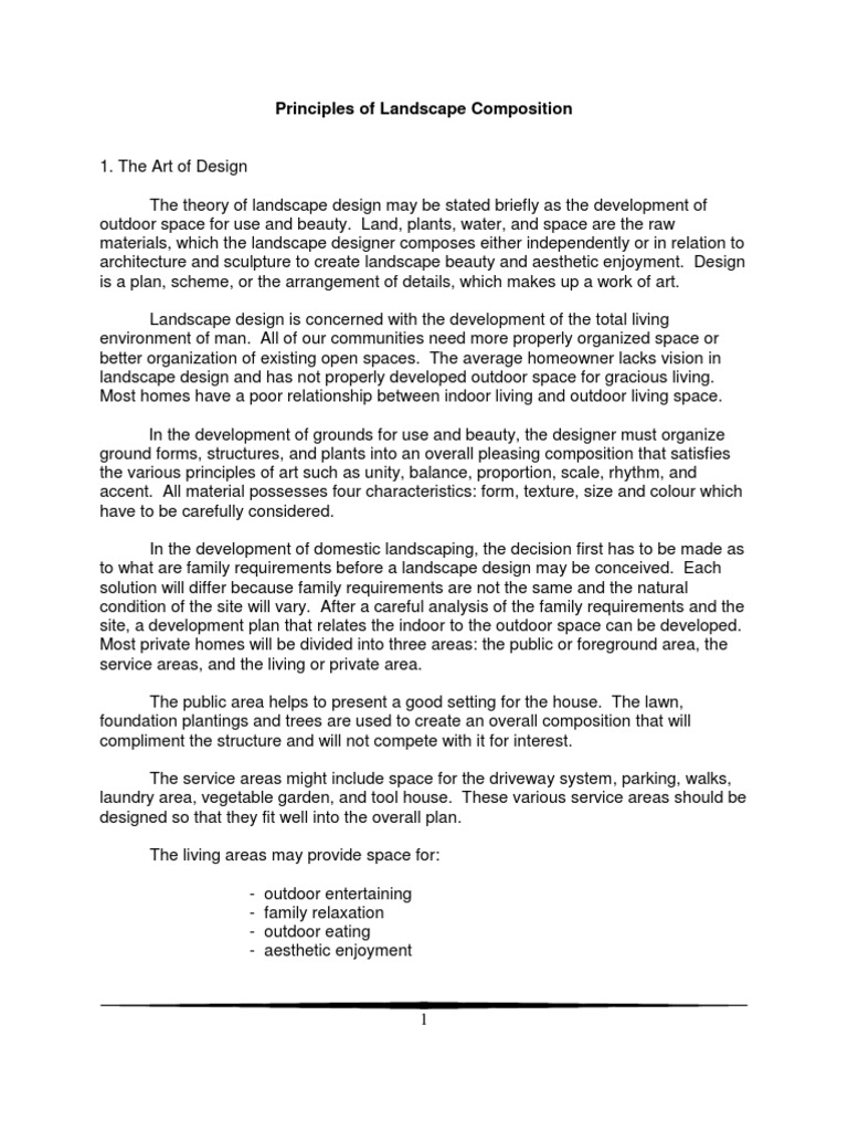 Principles of Landscape Composition | PDF | Composition (Visual Arts) | Shape