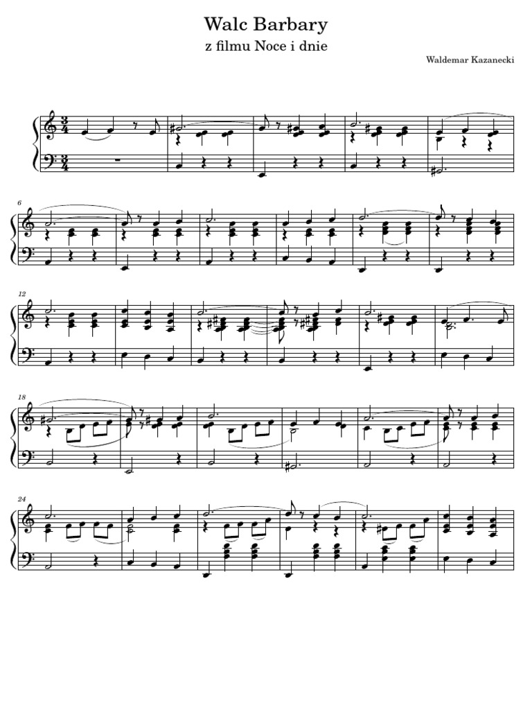 Noce I Dnie Walc Barbary Misc Soundtrack Walc Barbary | PDF