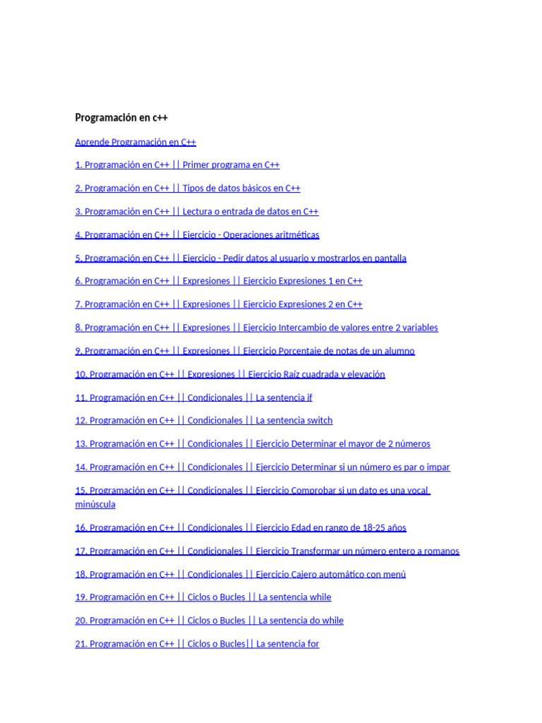 Introducción a la Programación en C++ | PDF | C ++ | Programación de ...