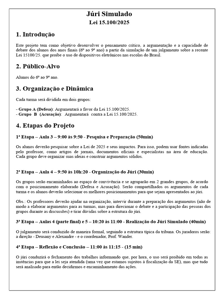 Projeto de Júri Simulado-1 | PDF