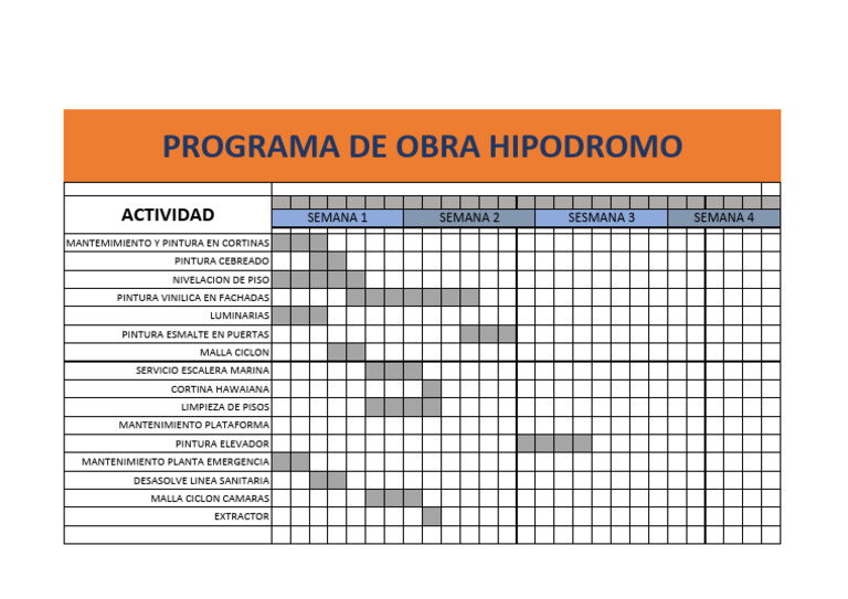 Programas de Obra Hipodromo 01 | PDF