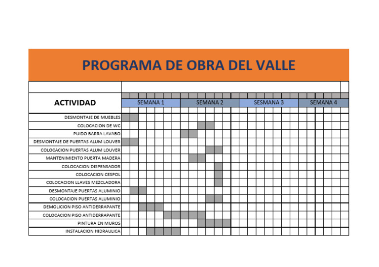 Programas de Obra Del Valle 02 | PDF