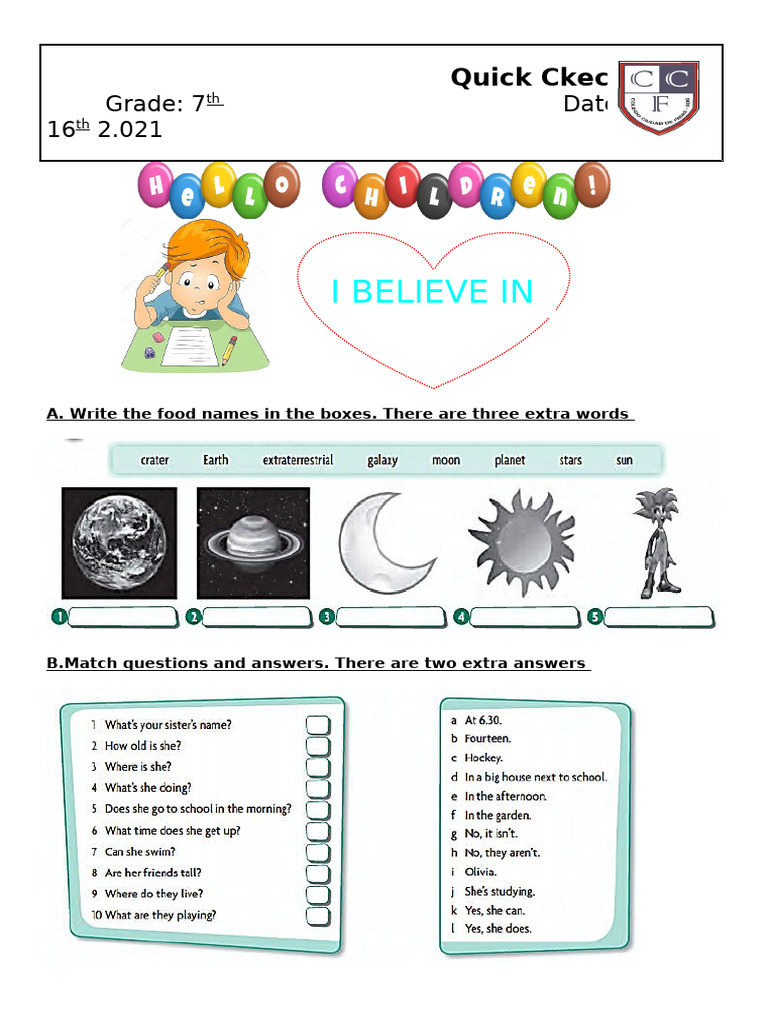 7TH GRADE_ QUICK CHECK | PDF