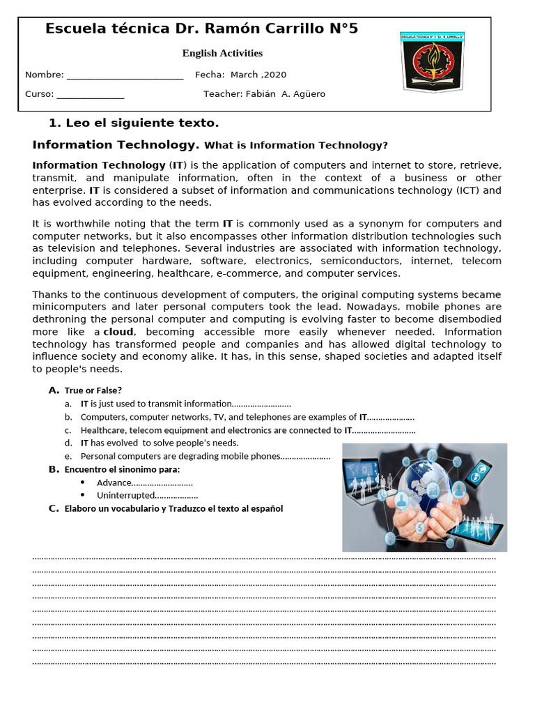 ACTIVIDAD CUARENTENA 6 ELEC-1 | PDF | Telephone | Information Technology