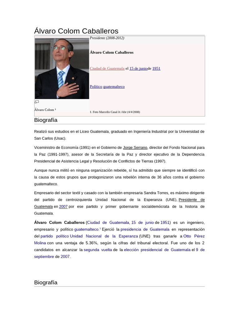 Álvaro Colom | PDF | Guatemala