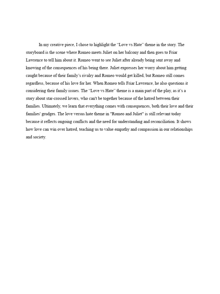 Romeo and Juliet Reflection | PDF