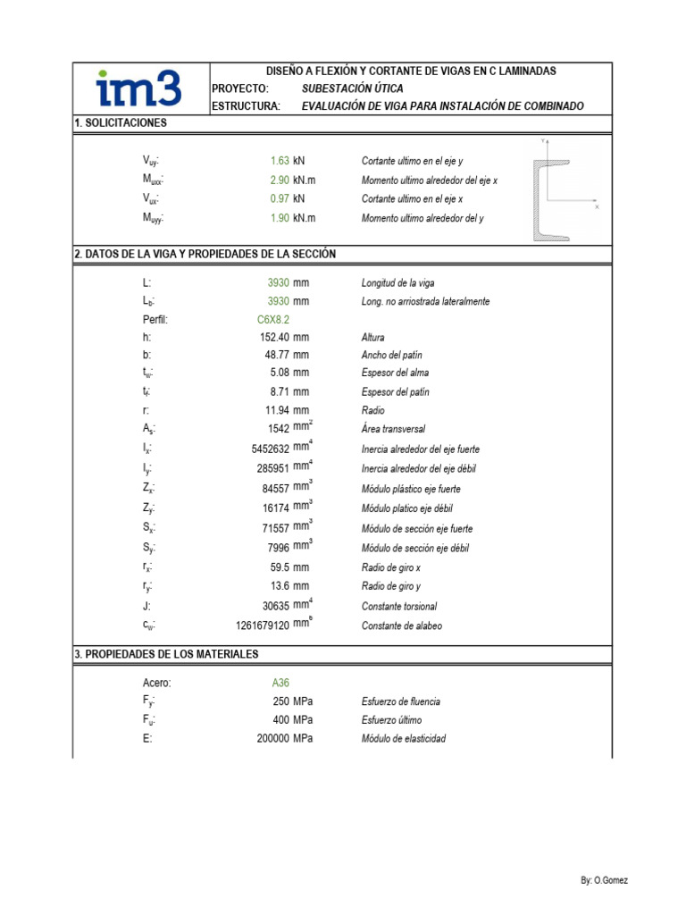 Evaluación de Viga para Subestación | PDF | Viga (Estructura) | Doblar