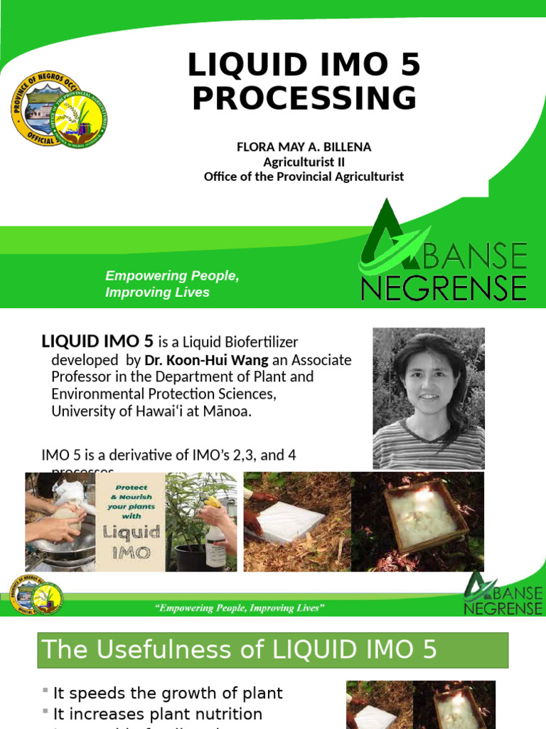 Liquid IMO 5 Biofertilizer Guide | PDF | Soil | Rice