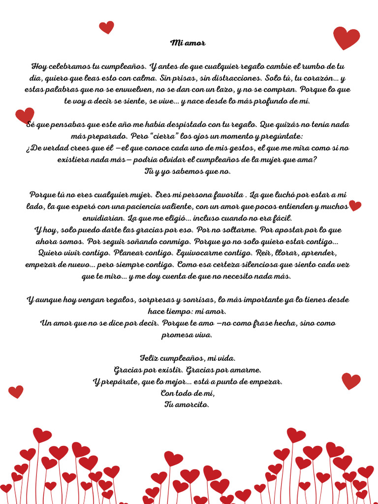Documento A4 Hoja de Papel San Valentín Corazones Simple Rojo | PDF
