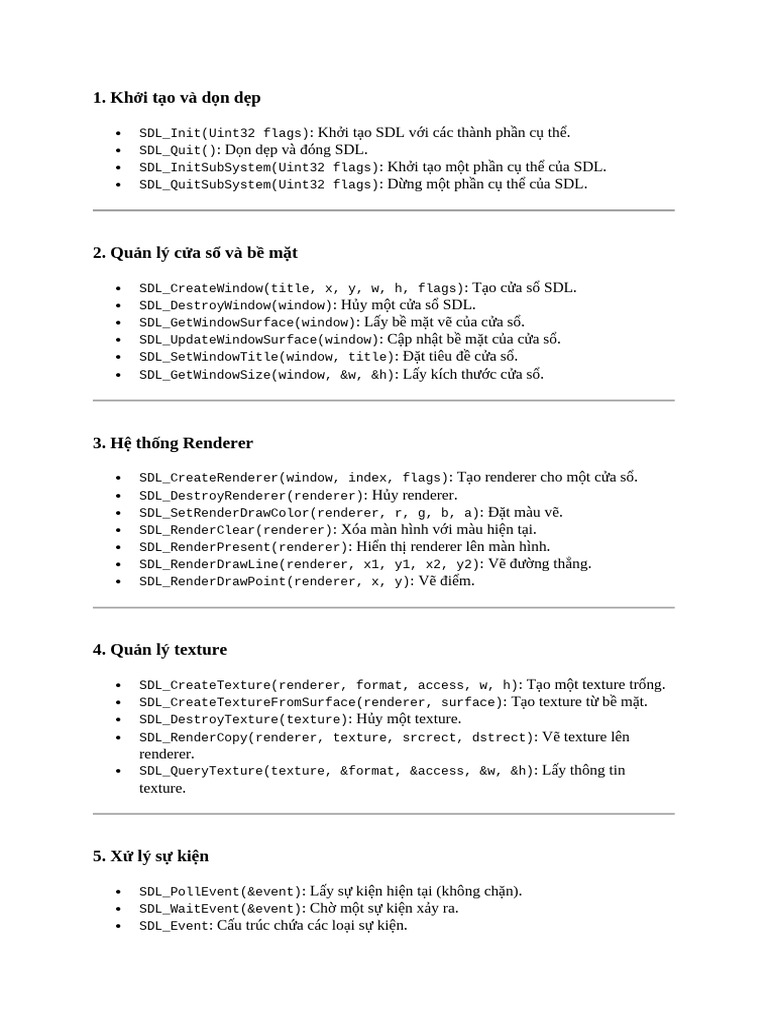 Tai Lieu SDL2.0 | PDF