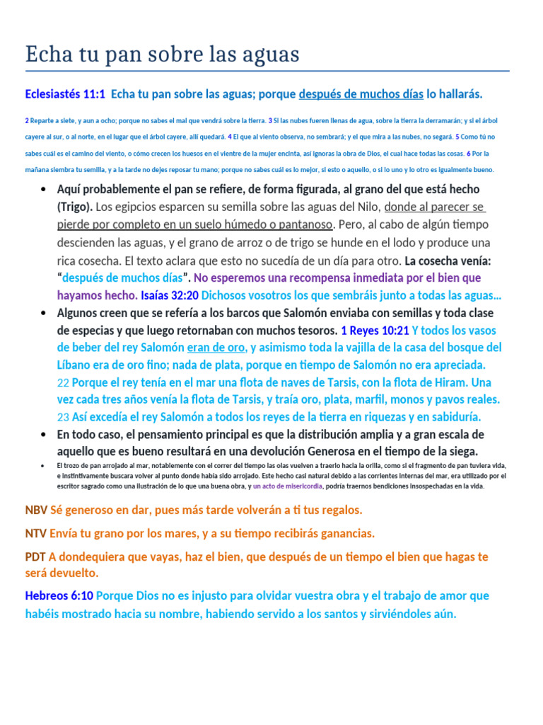 Echa Tu Pan Sobre Las Aguas | PDF | Arca de Noé | Vida eterna ...