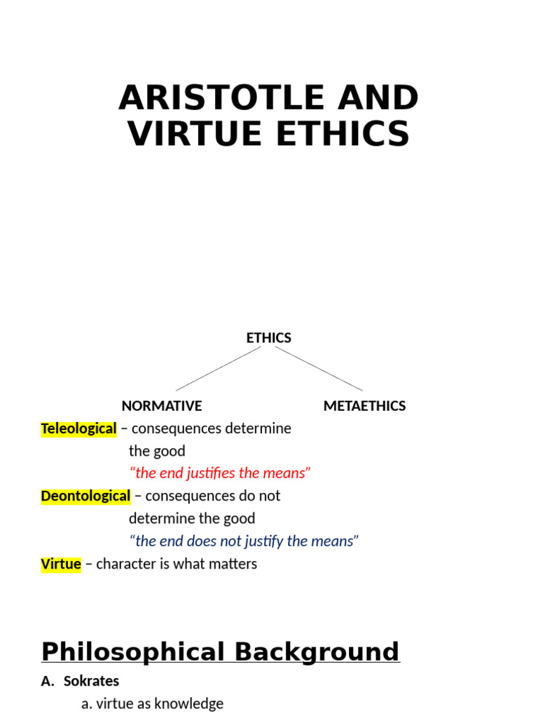 ARISTOTLE AND VIRTUE ETHICS v.1 | PDF